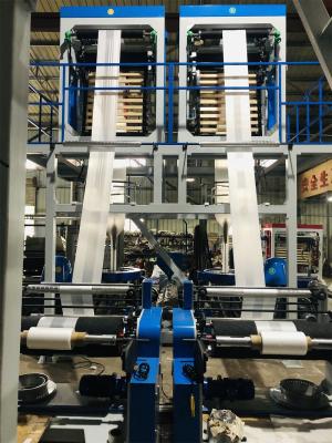 Cina Double Die Head Plastic HDPE LDPE Polythene Biodegradable high output  Plastic film blowing making machine extruder in vendita