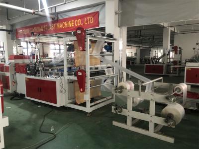 Cina Full Automatic high speed  hot cutting shopping bag making machine two line biodegradable plastic bag in vendita