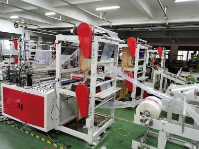 Cina Good price biodegradable plastic tshirt and flat bag cutter machine with conveyor belt in vendita
