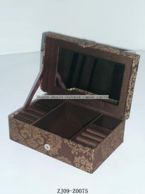 China Luxury Jewerly Fabric Jaquared Vintage design multiply cell with mirror for sale