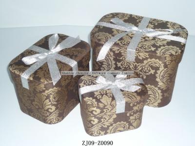 China retangle round angles design with butterfly dot gift box have cover joyous smell jaquard farbic for sale