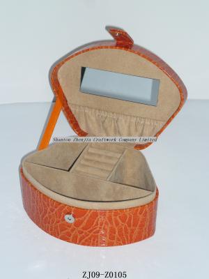 China high quality jewerly+ cosmetic box for desktop decorate Fan shape luxury leather design for sale
