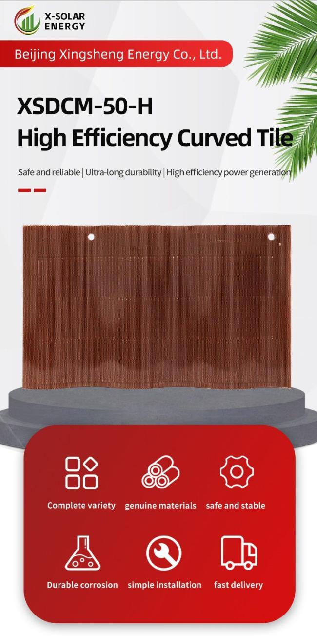 50W Customized Solar Module BIPV BIPV Solar Roof BIPV Solar Panel Curved Tile