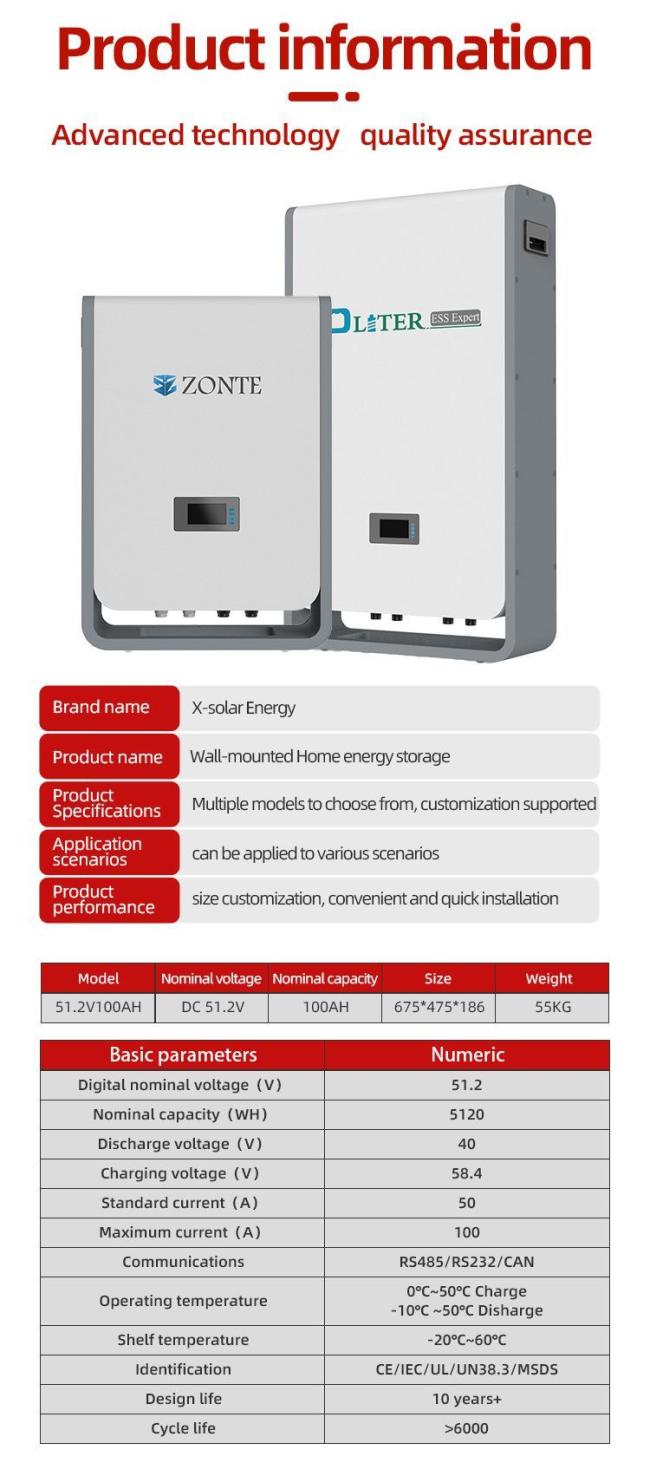 Lithium Solar System Photovoltaic Battery Power Supply for Low Wall Hanging 10kwh White AGM Energy Storage System