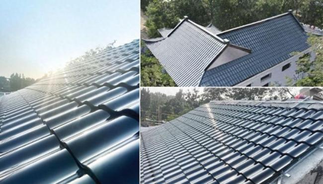 685*420mm Sun Solar Cells Green Black Red Color Glass Triple Curve Solar Roof Tiles Solar Panel for Building BIPV Solar Module