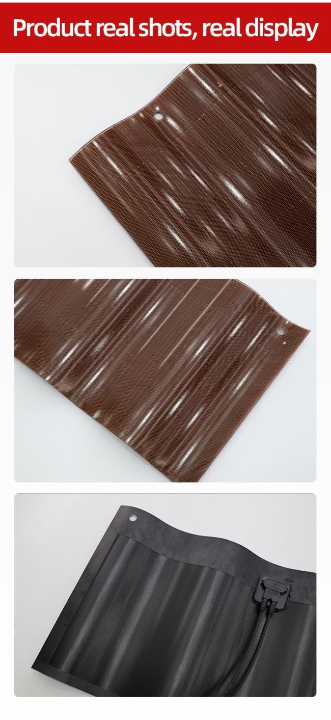 Solar Roof Tile Renewable Energy Integrated CIGS BIPV Tile 50W Suitable for European Villas Red Solar Roof Tiles
