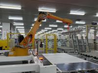 China Automatic Solar Module Layout Machine with ±0.8mm Precision and 60s Cycle Time for 1630-2500mm Panels for sale