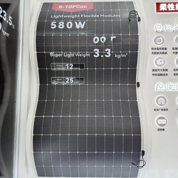 Quality Portable Flexible PV Panels 580W Soft Solar BIPV Module Photovoltaic Energy for sale