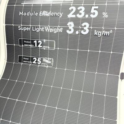 Cina pannelli fotovoltaici flessibili portatili 580W modulo BIPV solare morbido pannello fotovoltaico in vendita