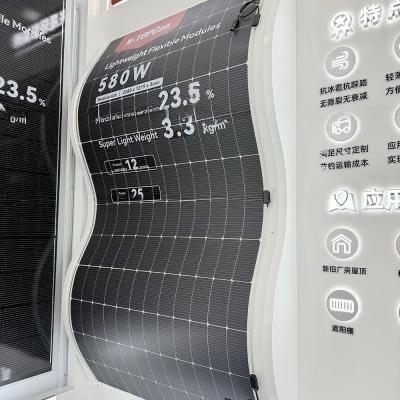 중국 가정용 소형 휴대용 유연 580W 소프트 솔라 하이브리드 인버터 BIPV 모듈 최대 전력 온도 계수 -0.26% 판매용