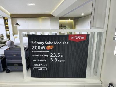 China Sunport Solar Balcony System PV Module 200 Watt -0.24% Open-Circuit Voltage Temperature Coeffic Max. Power 580W for sale