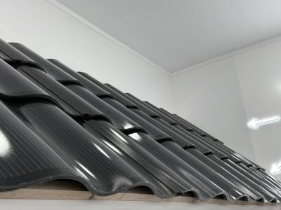 China 50W Solar Roof Curve Tile Topcon Cell Photovoltaic Solar Energy System Shingle Panel Solar Tiles BIPV Curved Roof Tile for sale
