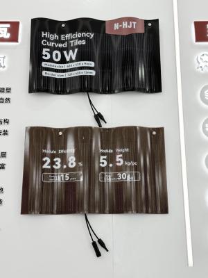 중국 최대 출력 온도 계수 -0.26% 50W 곡면 BIPV 태양광 지붕 타일 (주택용) 판매용