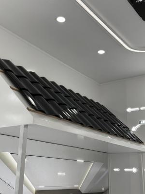 China Max. Power 50W 23.8% Efficiency BIPV Roof Curved Solar Panels with Power Generation Tiles Double Glass Material for sale