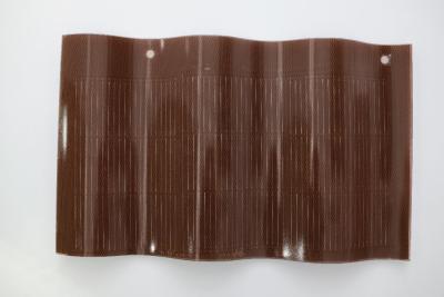 중국 50W 이중 유리 BIPV 구부러진 태양광 타일 쉐인글 블랙 에너지 타일 태양광 지붕 12 년 보증 홈 태양광 구부러진 지붕 타일 판매용