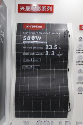 China Semi-Soft Flexible Solar Module PV Panel With Bracket 2.7 Square Meter Size 560W Roof Solar Panel With Connector for sale