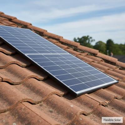 China Flexible Solar Module with Peel and Stick Installation for Curved and Corrugated Tile Roofs Without Brackets or Penetration for sale