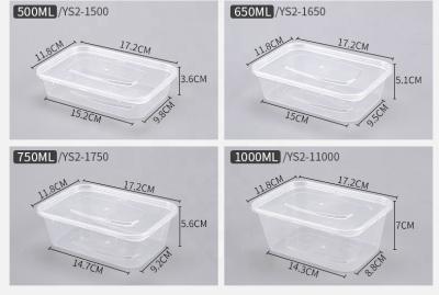 China Stackable BPA Free Food Container Disposable Plastic Microwavable With Lid for sale