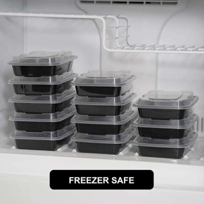 China Plastic Meal Prep 3 Compartment Clamshell Hinged Food Take Out Container Disposable for sale