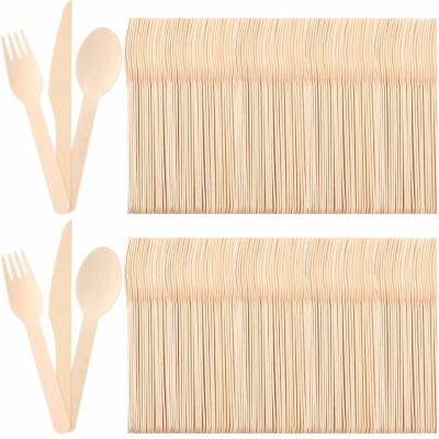 China Colher/garfos/facas de madeira de bétula natural biodegradável a granel descartáveis à venda