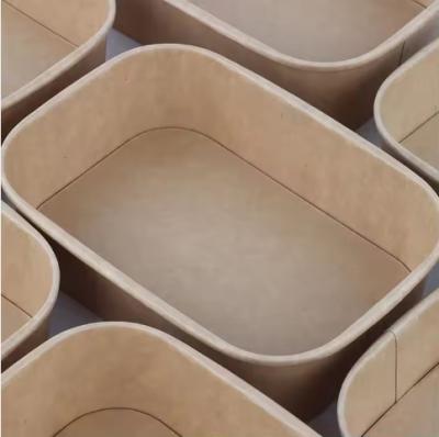 China Kraft Disposable Custom Color Bowl Take Away Paper Lunch Box Food Container for sale