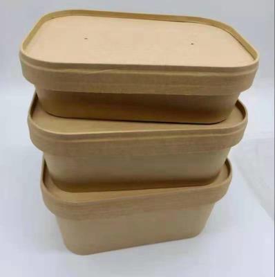 China AAA Grade Square 1000ml Disposable Paper Containers for sale