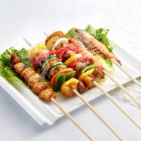 China Mao Bamboo Sharp Point 30cm Flat Kebab Skewers for sale