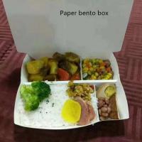 China Rectangular Kraft Paper Take Away Box Compostable Disposable With PET Lid for sale