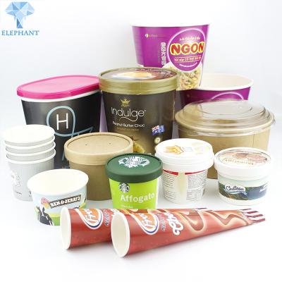 Cina Tazze e cucchiai della tazza di carta del gelato dei frullati 5OZ 12Oz Gelato in vendita