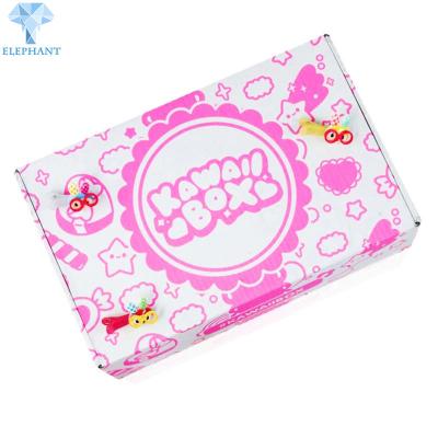 Cina L'immaginazione tagliata piana al minuto personalizzabile su ordinazione del pacchetto ha ondulato Kraft che imballa i contenitori di bollettino di Kawaii in vendita