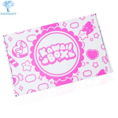 China Douane Klantgericht Kleinhandels vlak Diecut Pak Luim Golfkraftpapier die de Dozen van Kawaii verpakken Mailer Te koop