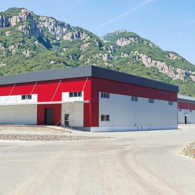 China Grote spanning metalen gebouwruimte prefab magazijn werkplaats met Q355 kwaliteit staal structuur Te koop