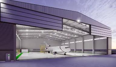 China Baodu 1000 Square Meter Warehouse Building Light Steel Structure Hangar Roof Prefabricated Warehouse Construction With Glass Wall for sale
