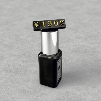 China L9*6mm 100set jewellery display price digital cube  Gold letters Black Background For Retail Shop display customizable for sale
