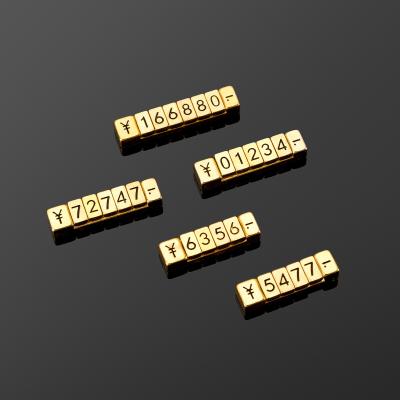 Cina RMB Yuan Sign Glod Price Displays Metallo e Magnetico Combinati Per Gioielli in vendita