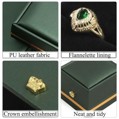 China Custom Logo PU Leather Storage Box 6 Colors Ring Packaging Box for sale