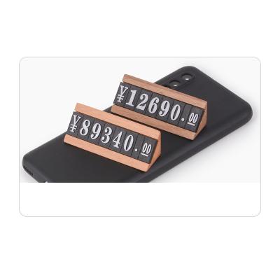China Wooden Base Adjustable Retail Price Display Tags Label Card Tag For Jewelry Wine for sale