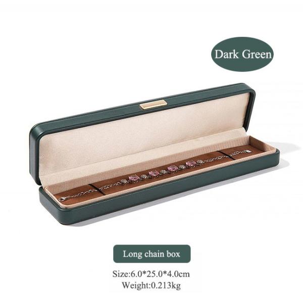 Quality Dark Green Vintage PU Square Buckle Packaging Box For Jewelry for sale