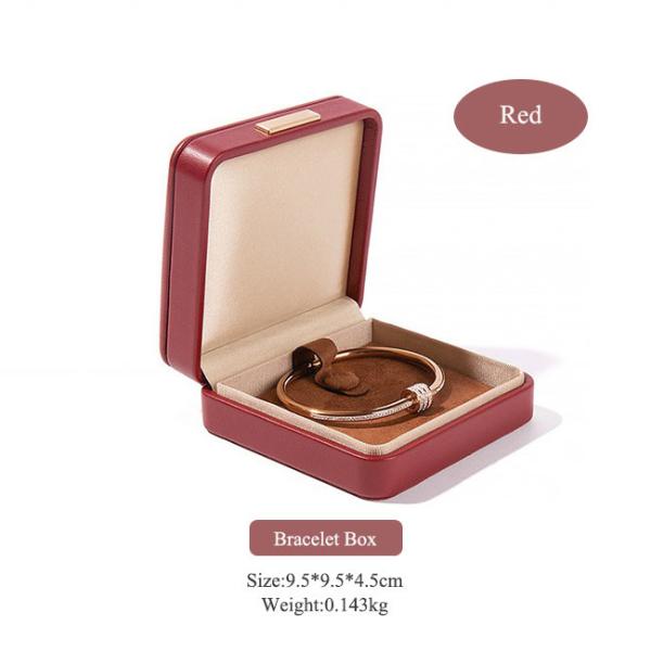 Quality Red High Quality PU Leather Jewelry Packaging box Elegant Jewelry Storage Gift Box for sale