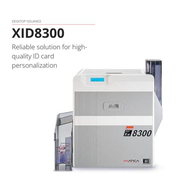 Quality Matica XID8300 ID Card Printer with Retransfer Printing Technology 300 dpi Resolution and 120 Cards Per Hour Output for sale