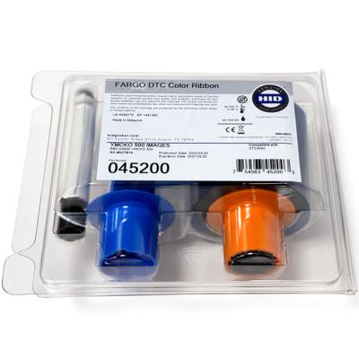 China Original HID FARGO YMCKO Color Ribbon with 500 Prints Per Roll and Clear Overlay Panel for DTC4500e Printers for sale