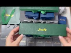Scatola di gioielleria in carta verde scuro 5x5x3 cm Bowknot Ring Box Packaging
