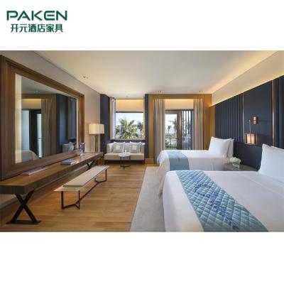 China Natürliche Furnier-Blatt Paken-Hotel-Schlafzimmer-Möbel stellen kurze Art ein zu verkaufen