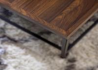 China Modern Rectangle Coffee Table 1070x610x480mm Double Layer Design with Walnut Finish and Stainless Steel for Hotels for sale