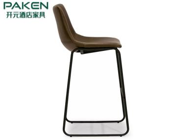 China Hotel Restaurant Bucket Seat Style Bar & Counter Stool Iron Base With Adjustable Foot Nail for sale