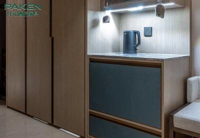 China Luxury Hotel Interior Bedroom Fixed Furniture Wooden Wall Panel for sale