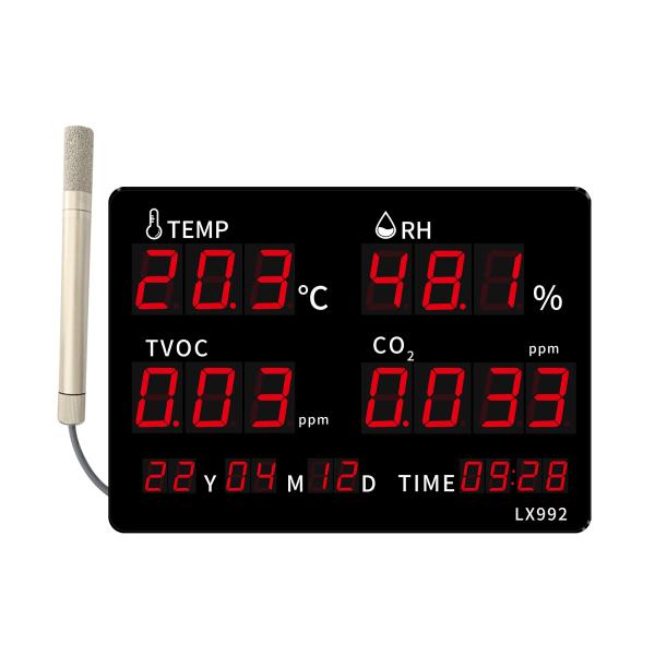 Quality LX992-D Wall Mounted Indoor Air Quality Monitor with CO2 Sensor Formaldehyde for sale
