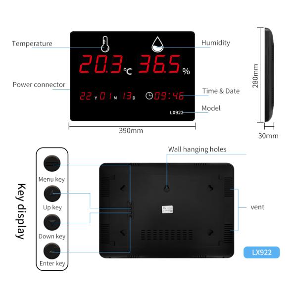 Quality LED Display Temperature and Humidity Meter Temperature Hygrometer Air Quality for sale