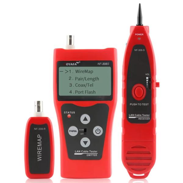 Quality NF-308S RJ45 RJ11 CAT5 CAT6 LCD Cable Tracker LAN Cable Length Tester and Fault Tester Fiber Optic Equipment for sale