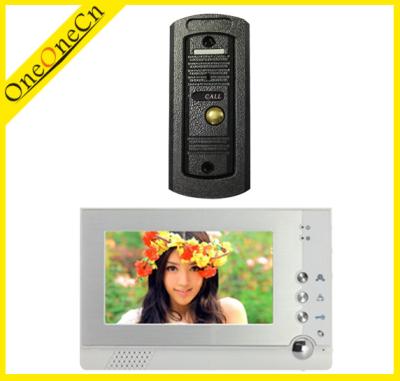 China Wired 7'' LCD Memory Intercom Video Door phone Metal outdoor unit for villa OC313202 for sale